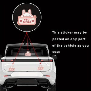Adorable Bunny New Driver Car Meme Sticker – Car Safety Decal - Cute ...