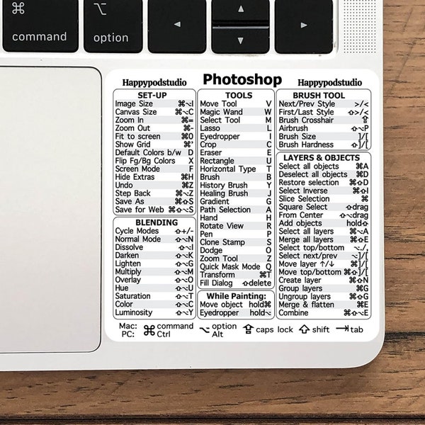 Adobe Photoshop Shortcut Keyboard - Etsy