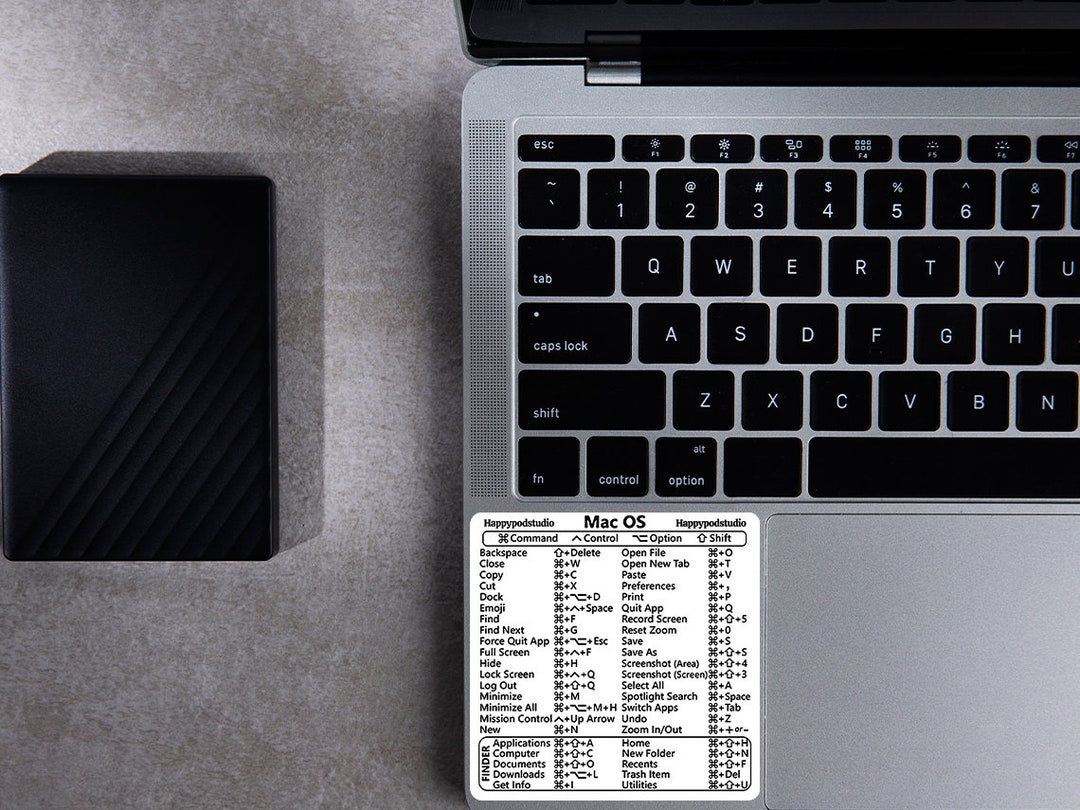 Mac OS Keyboard Shortcuts Sticker, Quick Reference Guide Keyboard ...