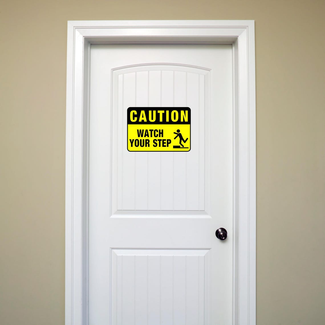 Caution Watch Your Step Sticker – Vibrant Yellow Safety Warning Decal ...