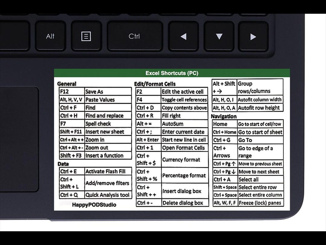 Office Shortcuts Stickers (windows) - Office Decal - Office Keyboard ...