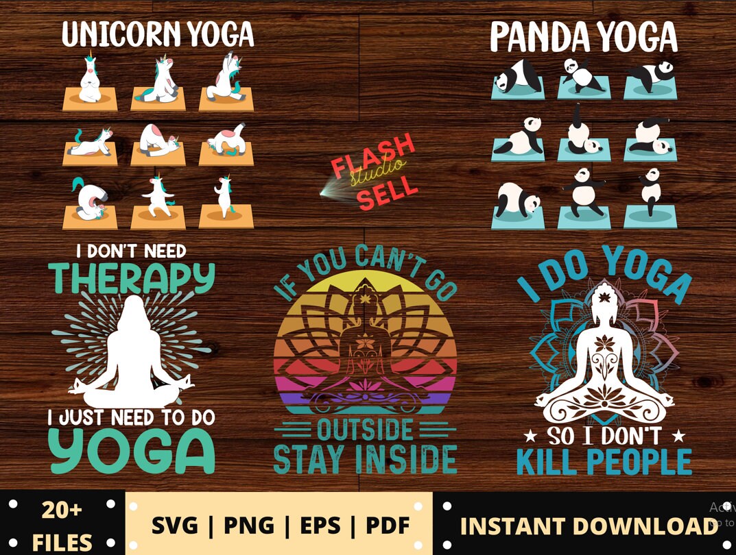 BUY 2 GET 1 FREE, 20 Yogi Svg Bundle, Yogi Bear Svg, Cute Yoga Pose Svg ...