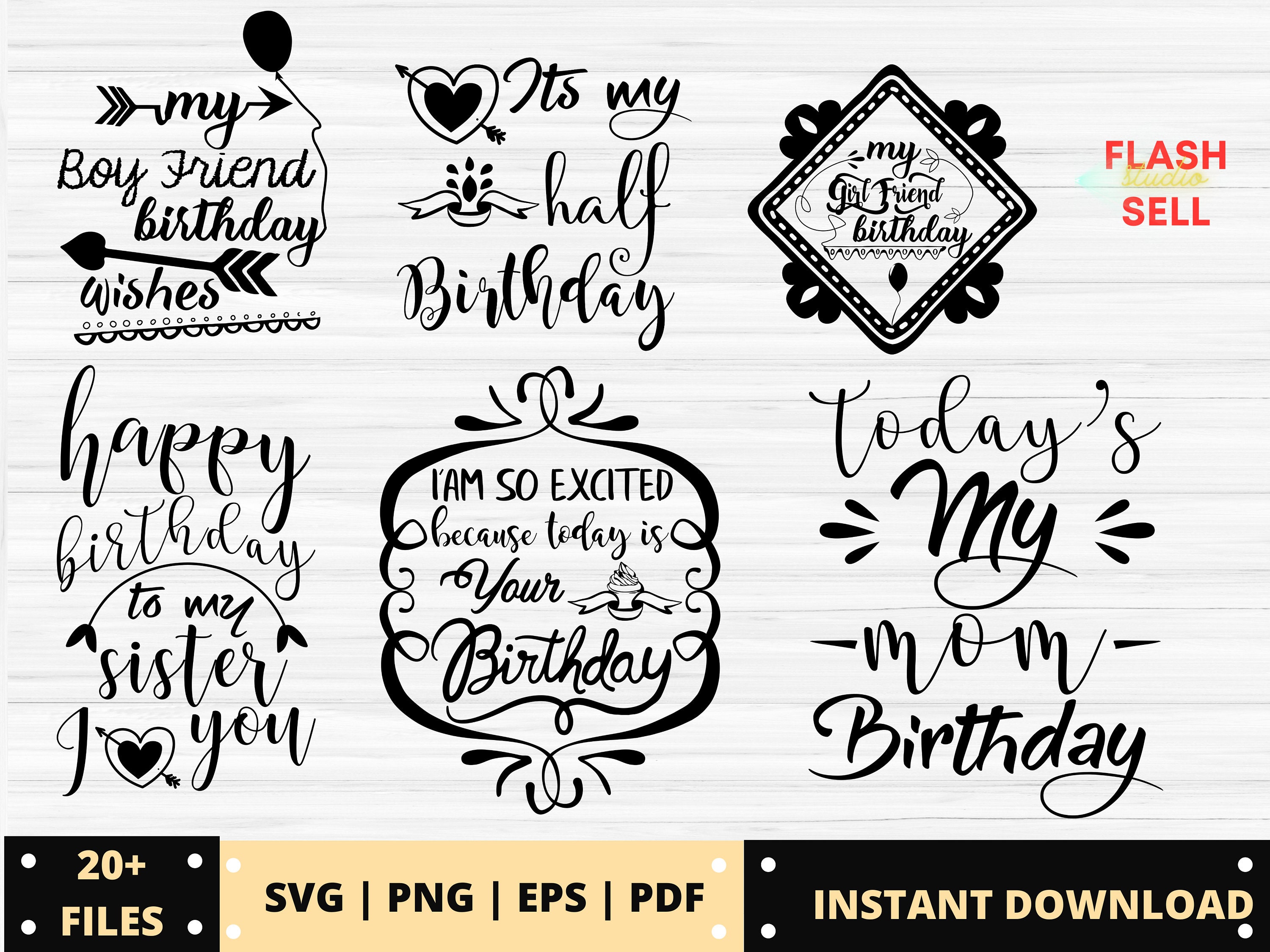 20 Birthday Quote Svg Bundle Its My Birthday Svg Birthday - Etsy