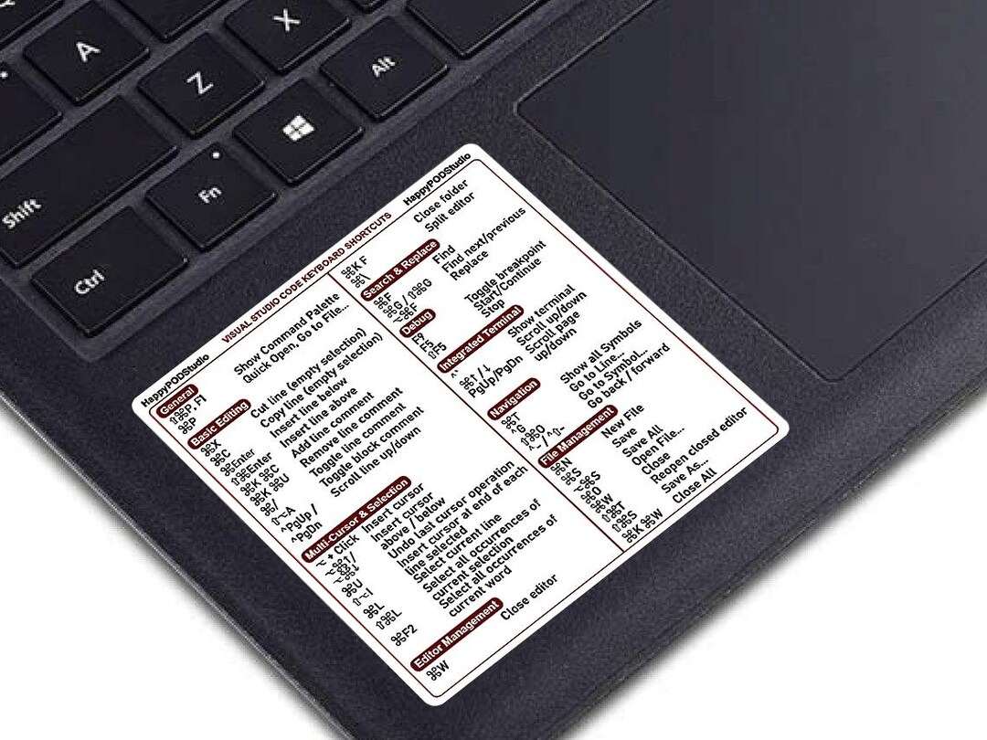 Visual Studio Code - PC Keyboard Shortcuts - Quick Reference Guide ...
