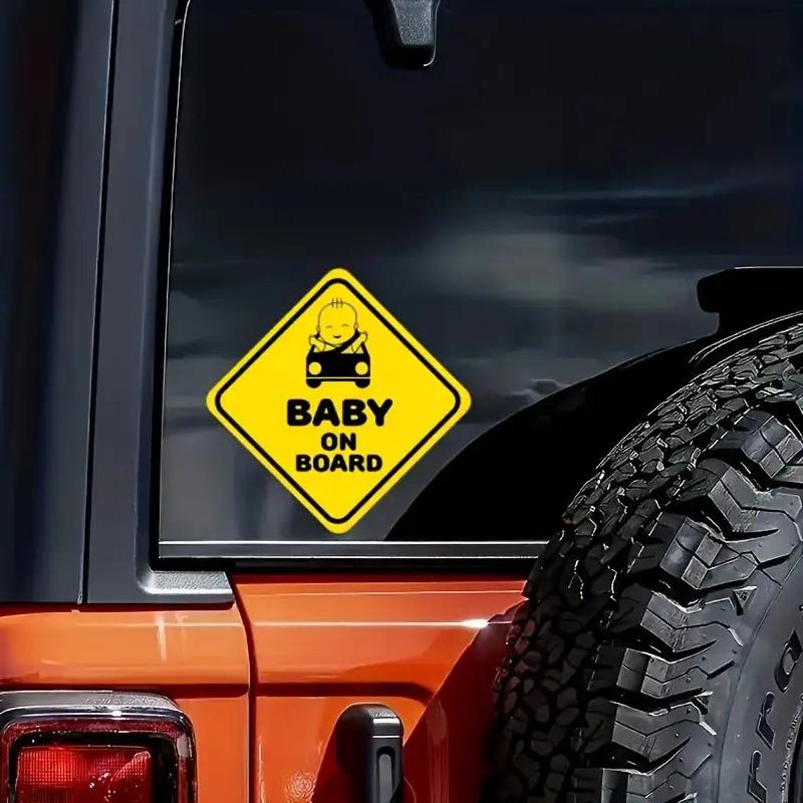 Baby on Board Car Sticker - Baby on Board Decals - Cute Cartoon Design ...