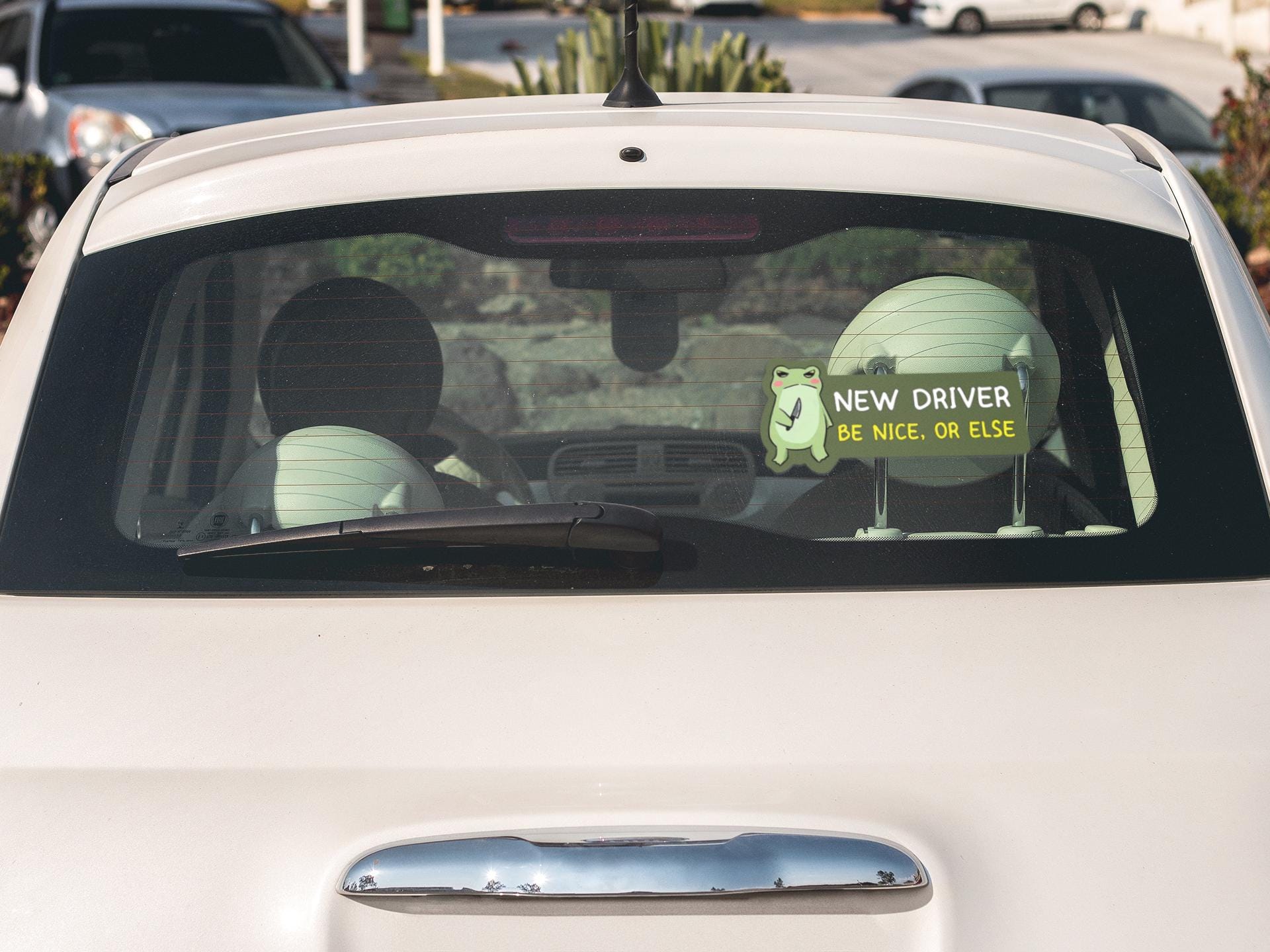 Cartoon Frog Funny Car Sticker - New Driver Humorous Warning Cute ...