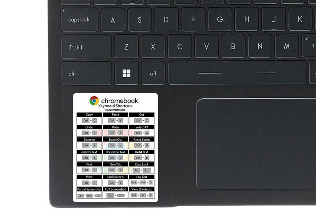 Chromebook Keyboard Shortcuts Sticker - Chromebook Decal - Essential ...