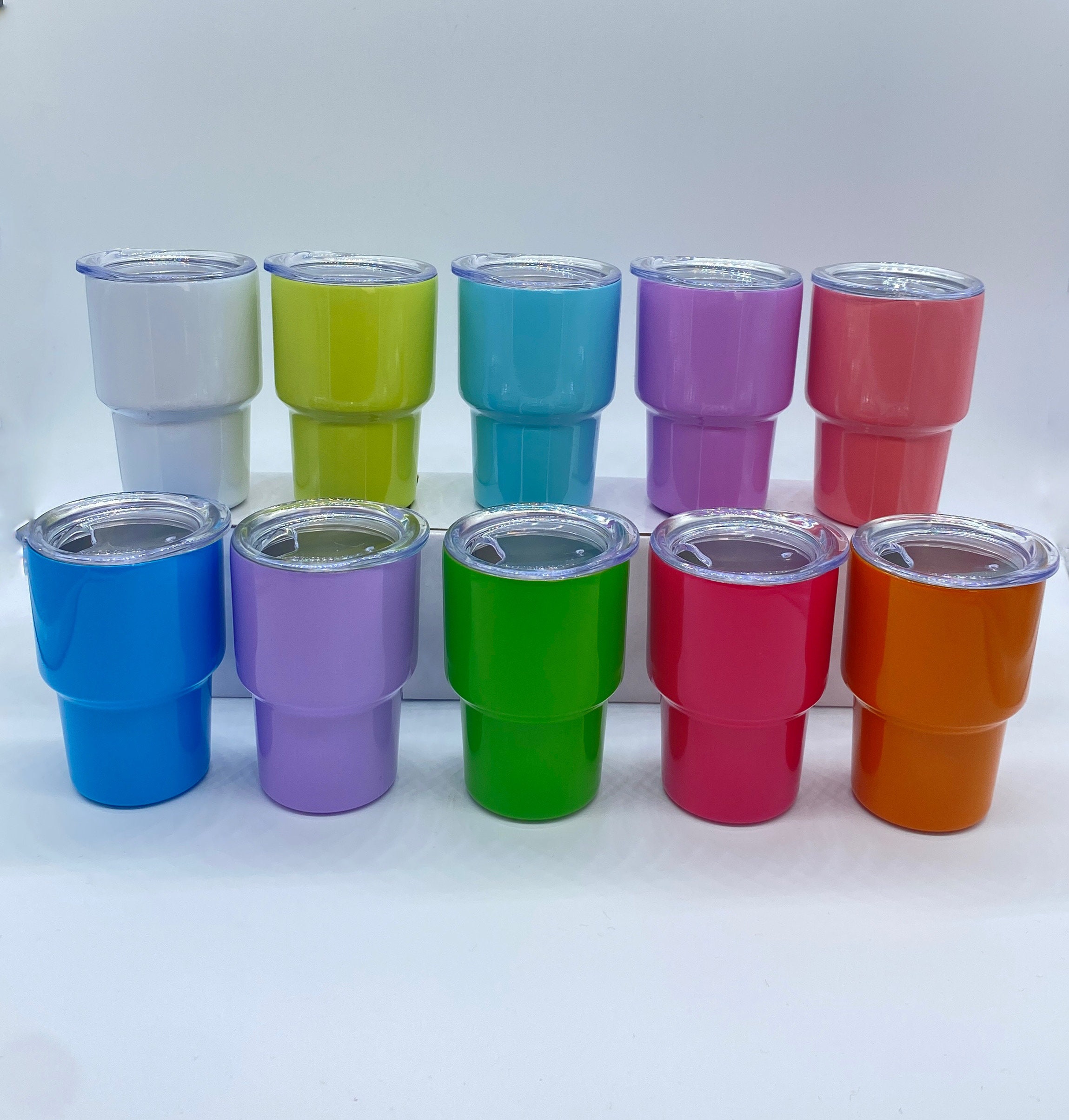 Mini Shot Tumbler Stainless Steel Shot Glass With Lid and Straw - 2oz ...
