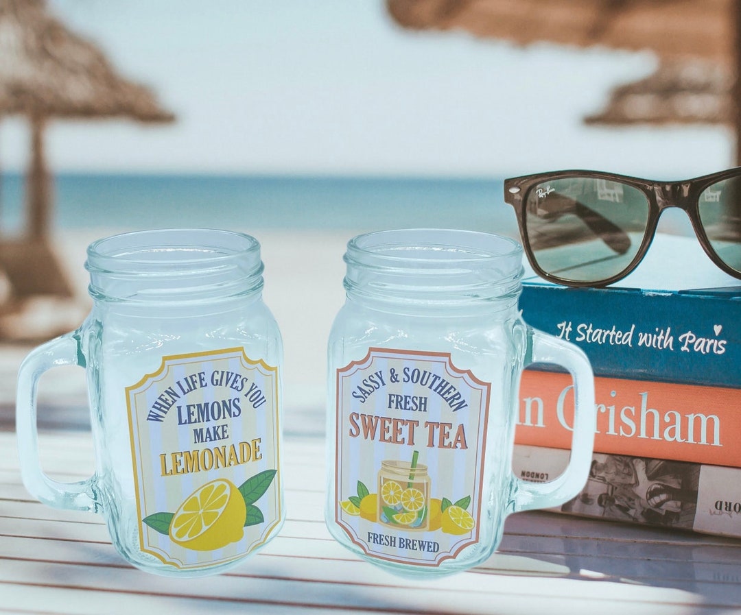 Lemonade & Sweet Tea Duo Mason Jar Mugs - Summer Drinks - Cold Drinks ...