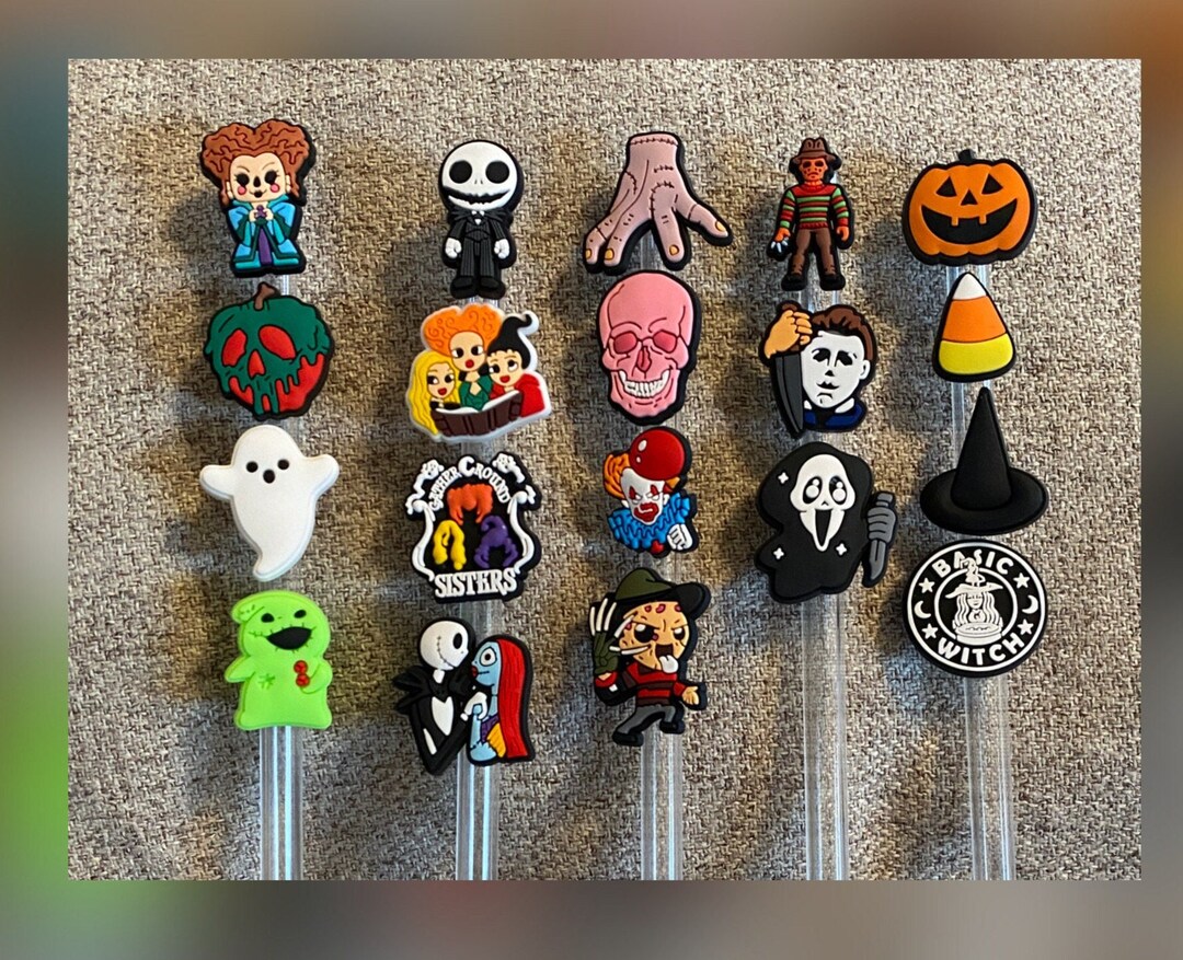 Halloween Straw Charms - Spooky Straw Buddies - Straw Toppers - Straw ...
