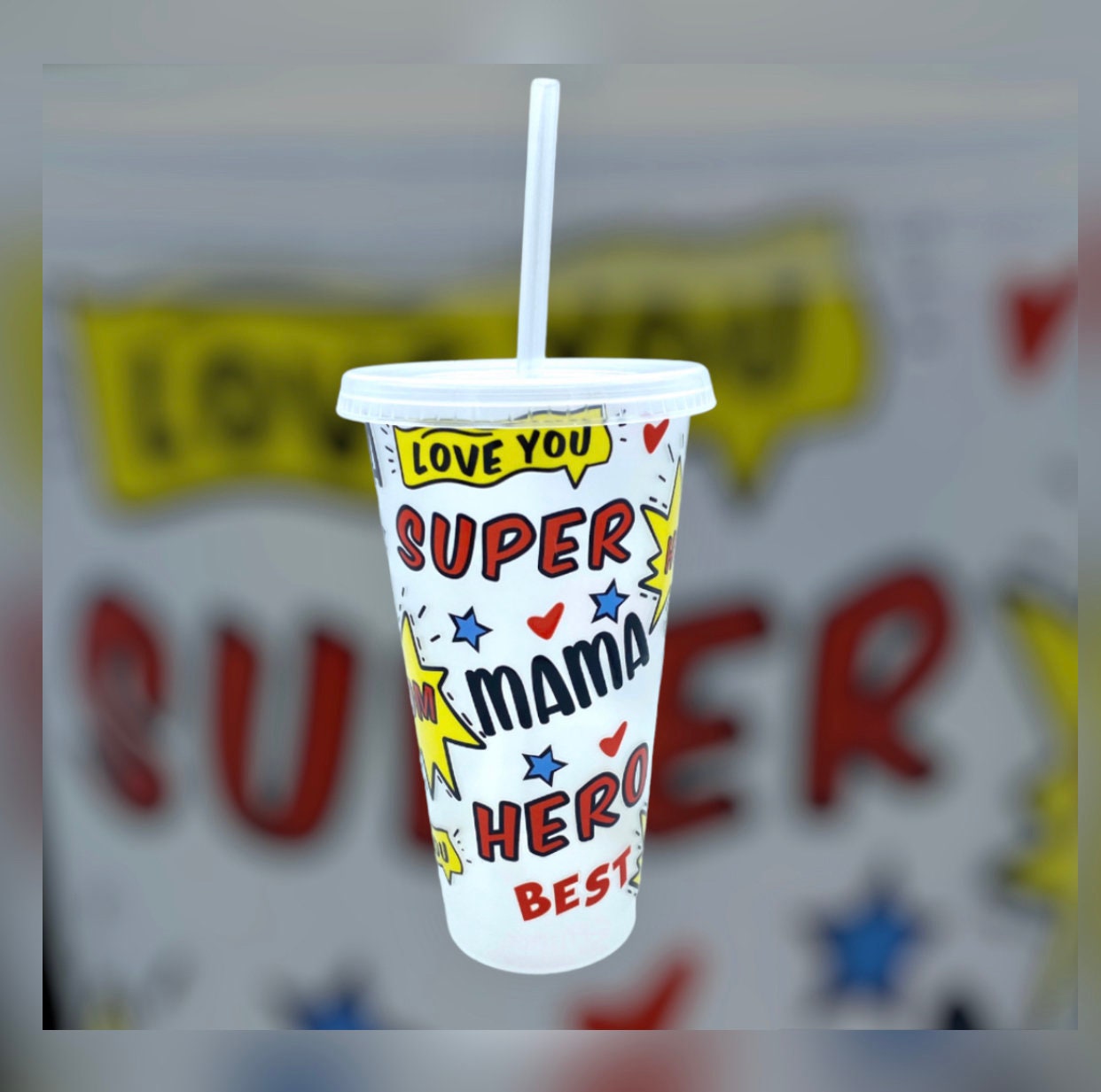 Super Hero Mamma - Mom - Reusable 24oz Cold Cup - Mama Super Hero ...
