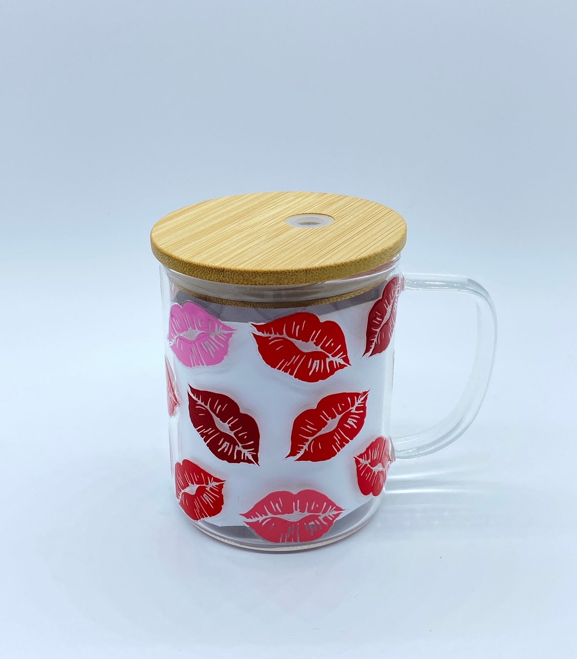 Lip Kisses Glass Mug 11oz Glass Mug Lipstick Kisses 11oz Glass Mug ...