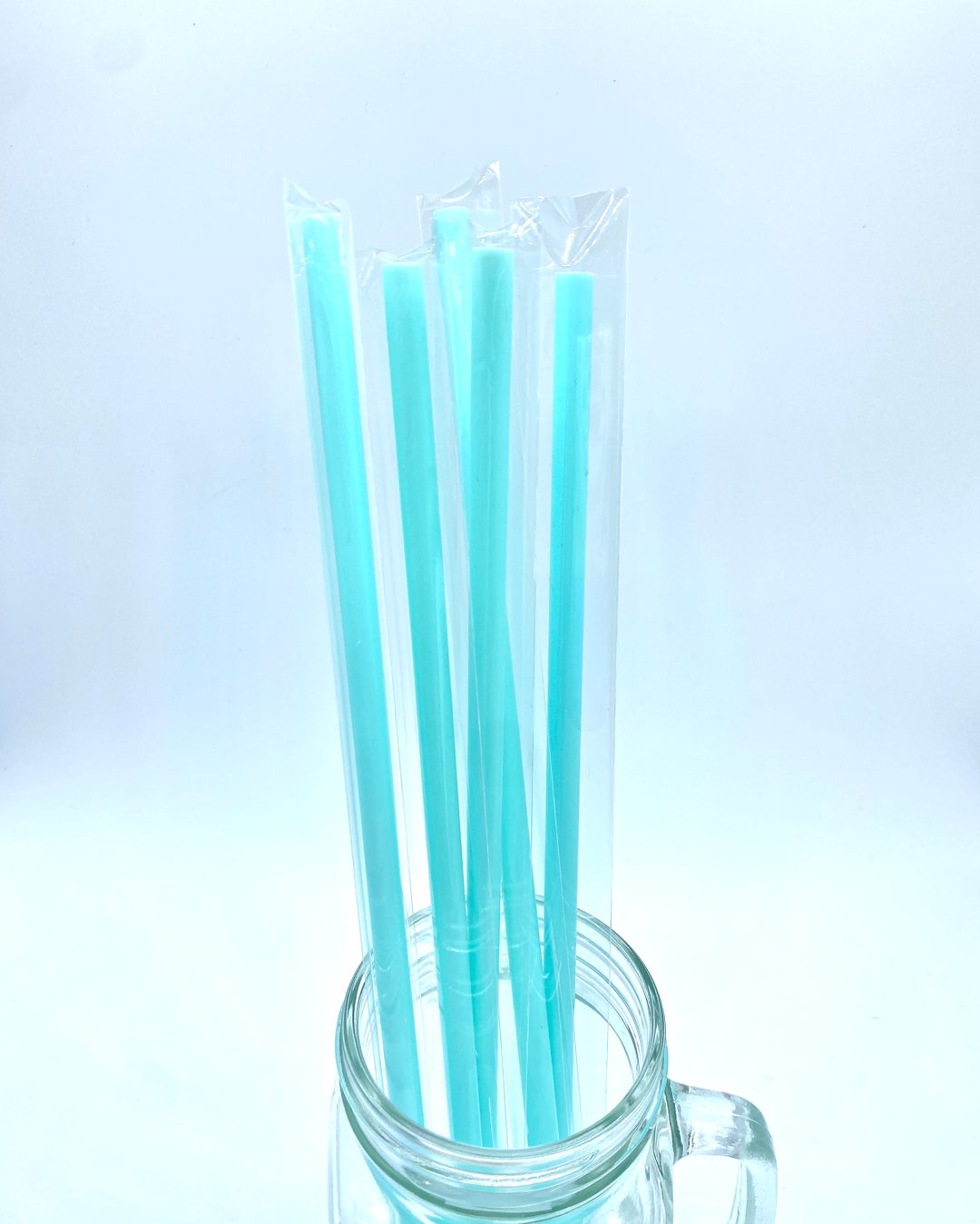 Light Teal Straws - 10.5" Long - Teal Blue Reusable Straws - Solid Teal ...