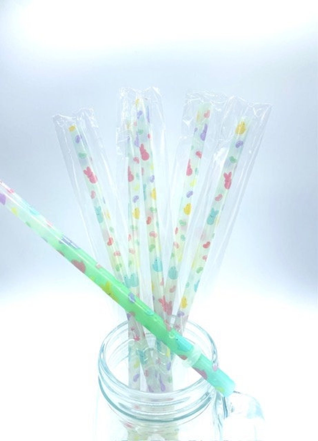 Bunny Rabbit and Candy Color Changing Reusable Straws, 10inch, Easter ...