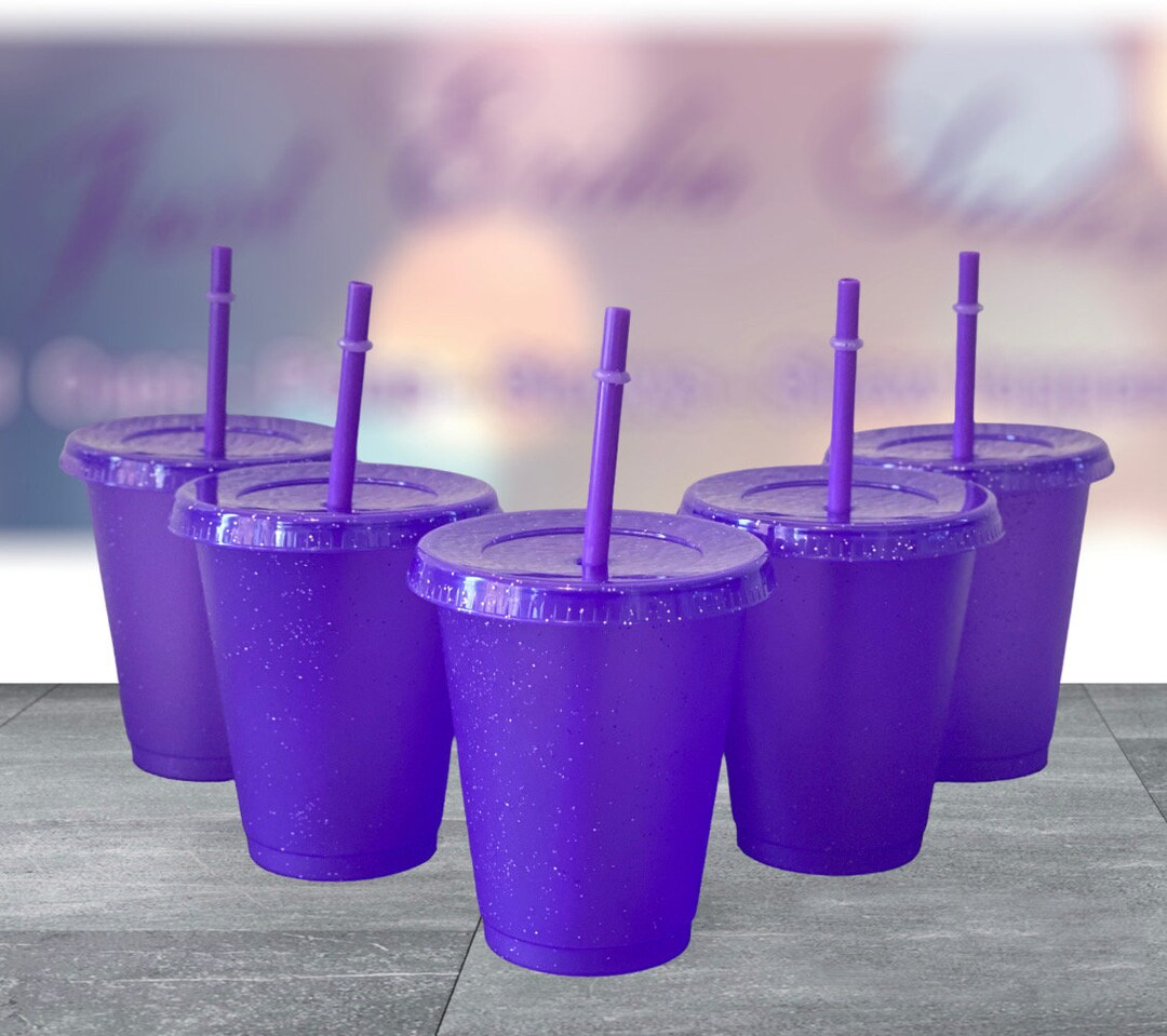 Purple Glitter Cups 16oz - Glitter Cold Cups - Blank Cups - Purple ...