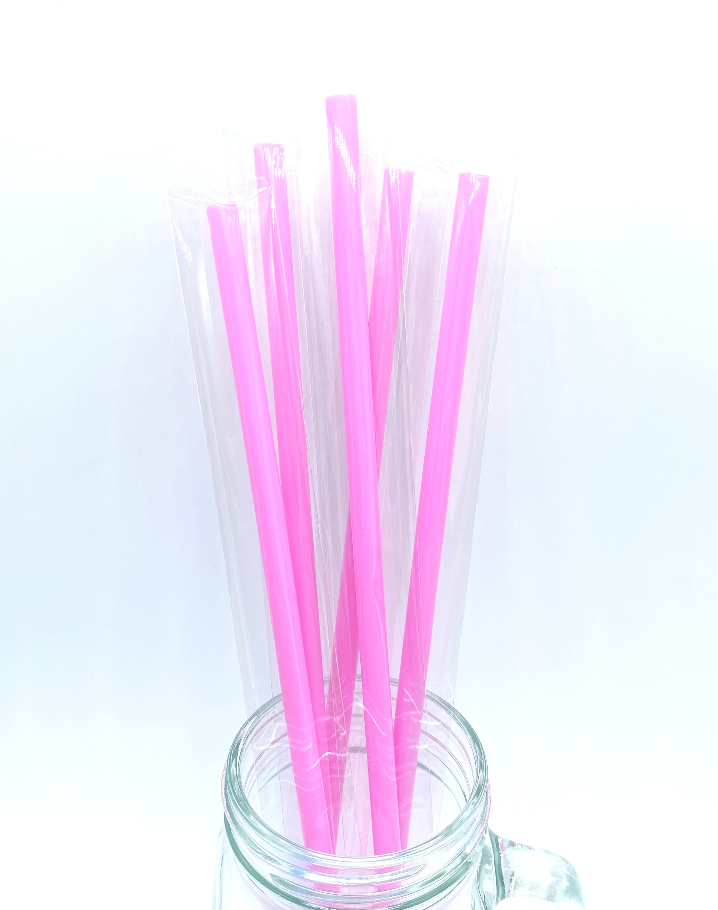 Pink Straws - 10.5" Long - Light Pink Straws - Pink Reusable Straws ...