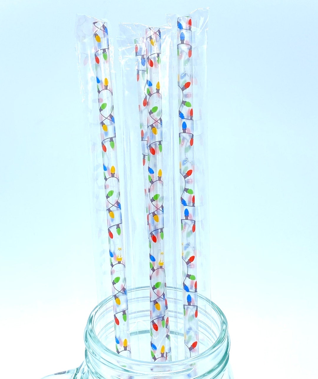 Christmas Lights Straws - 10" - Xmas Lights on a String - Reusable ...