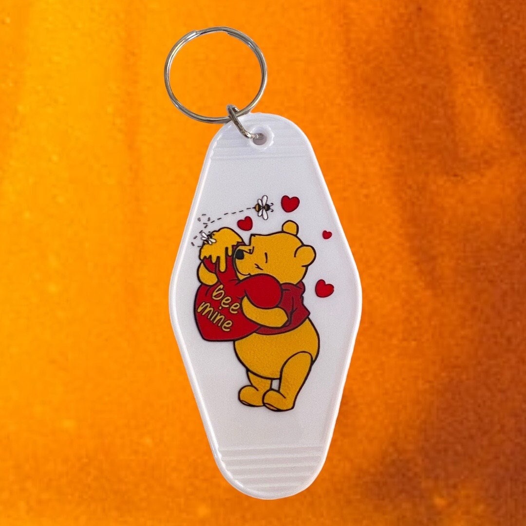 Bee Mine Winnie the Pooh White Motel Keychain Winnie - Etsy