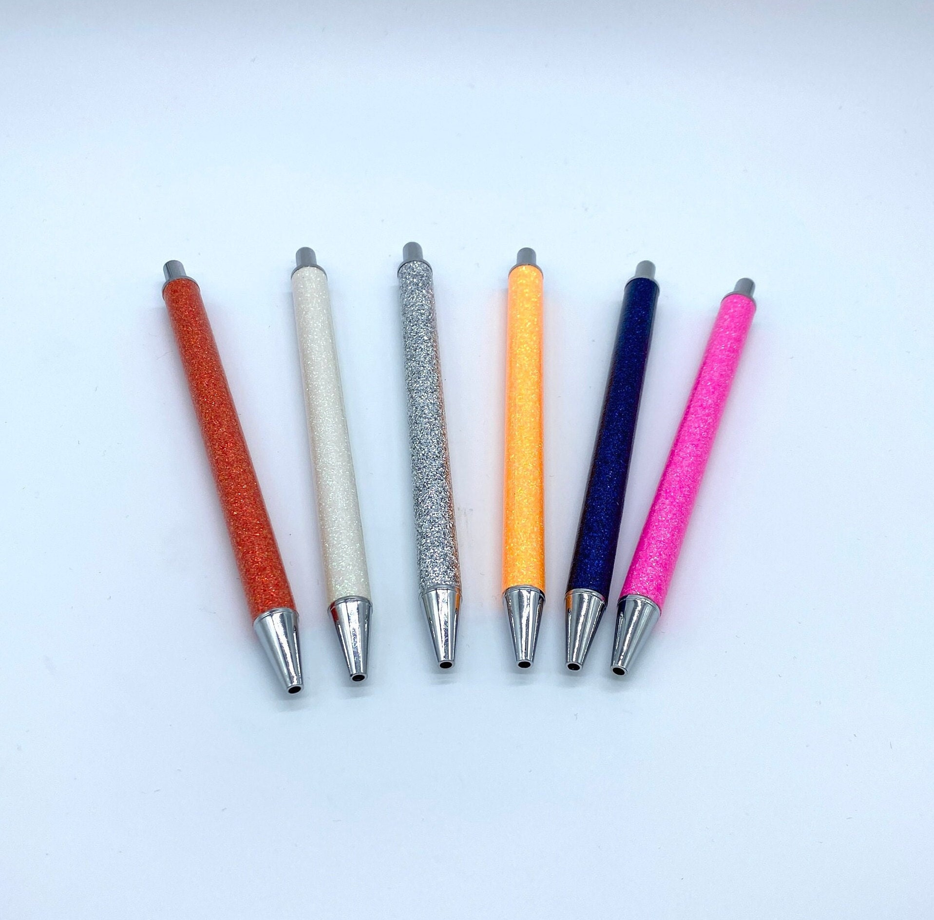 Glitter Ballpoint Pens - Black Ink - Colorful Glitter Pens - Stationary ...