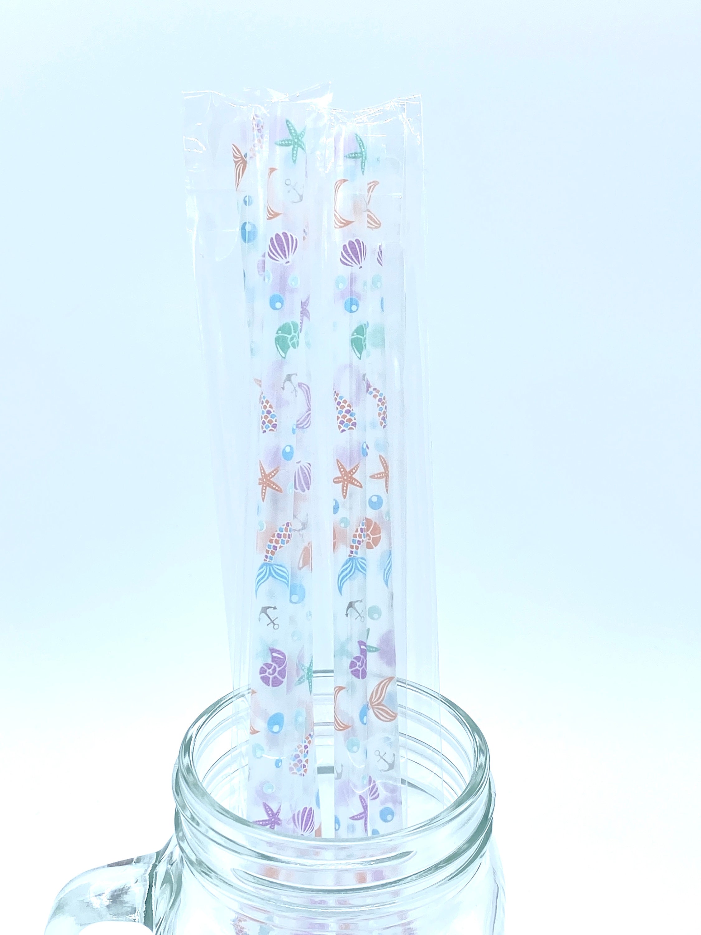 Mermaid Seashells 10 Reusable Plastic Straw Mermaid Straws Mermaid ...