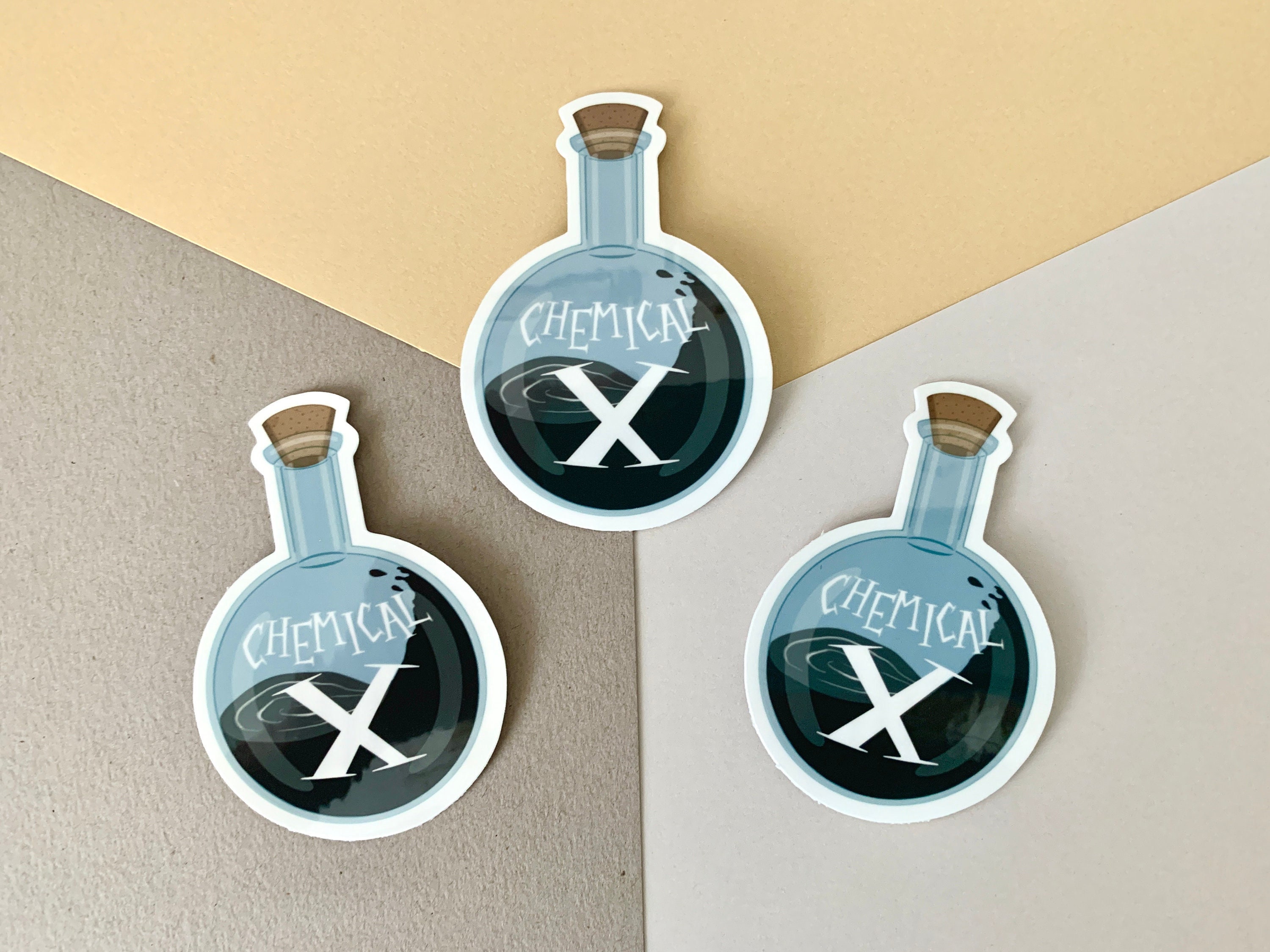 Chemical X Sticker Pack Powerpuff Girls Glossy Vinyl Stickers, 90s ...