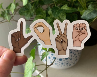 Asl Alphabet Sticker - Etsy
