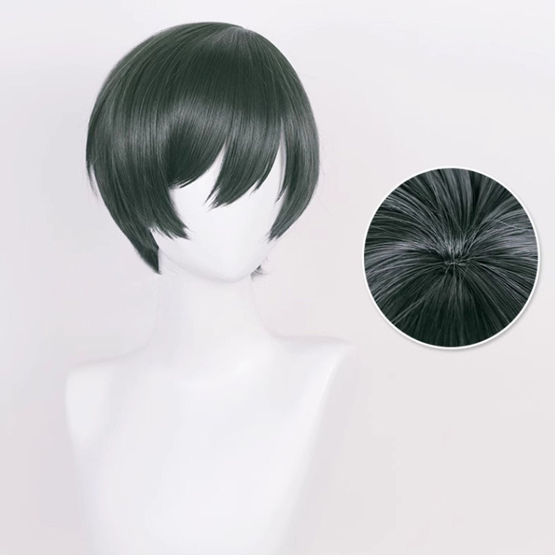 Blue Lock Animation Cosplay Wig, Itoshi Rin Dark Green Short Cos Wig ...