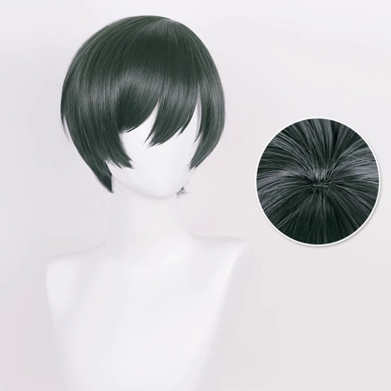 Blue Lock Animation Cosplay Wig, Itoshi Rin Dark Green Short Cos Wig ...
