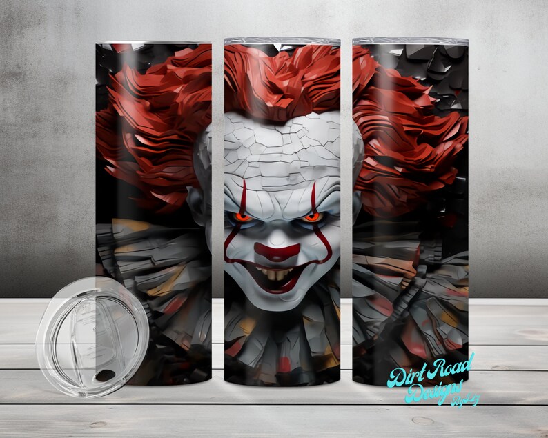 Spooky Pennywise Tumbler Wrap Instant Download Horror Movie Inspired ...