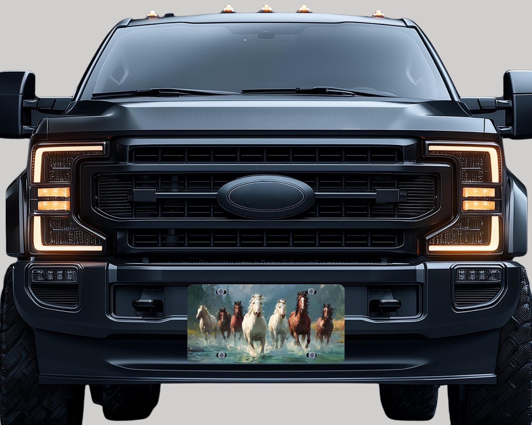 Wild Horses License Plate PNG, Western Car Tag Design, Rustic Country ...