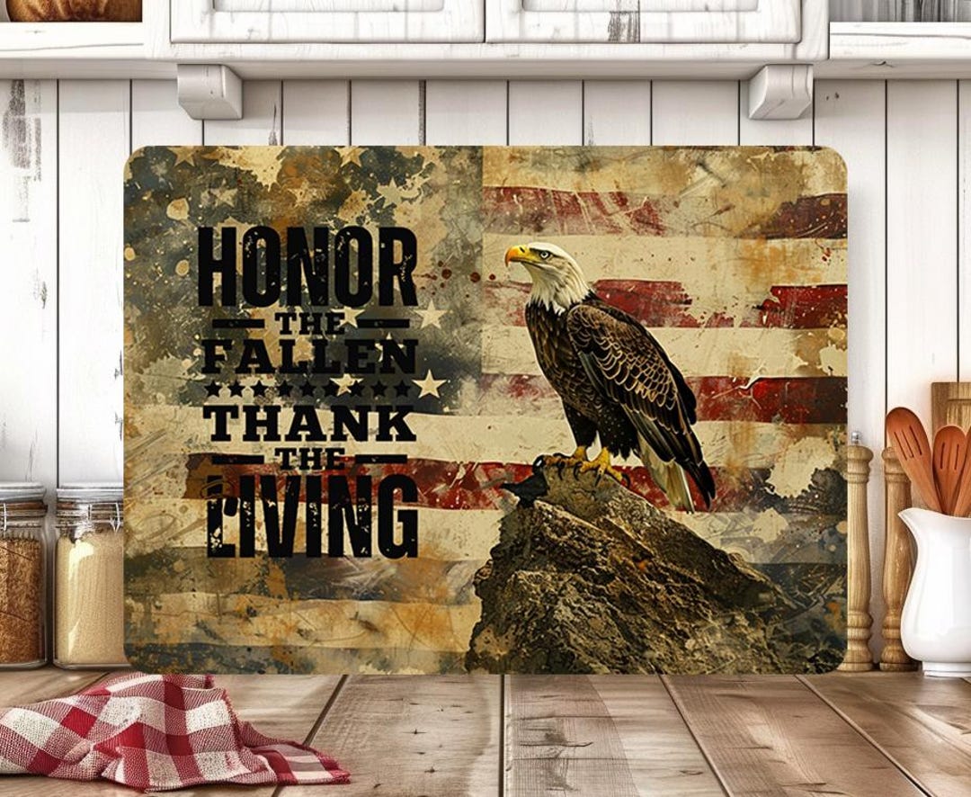 Honor the Fallen American Flag Cutting Board Sublimation Design ...