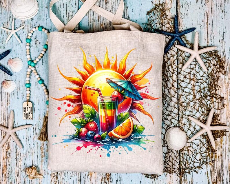 Tropical Cocktail Clipart, Beach Sublimation Design, Summer Clipart Png ...