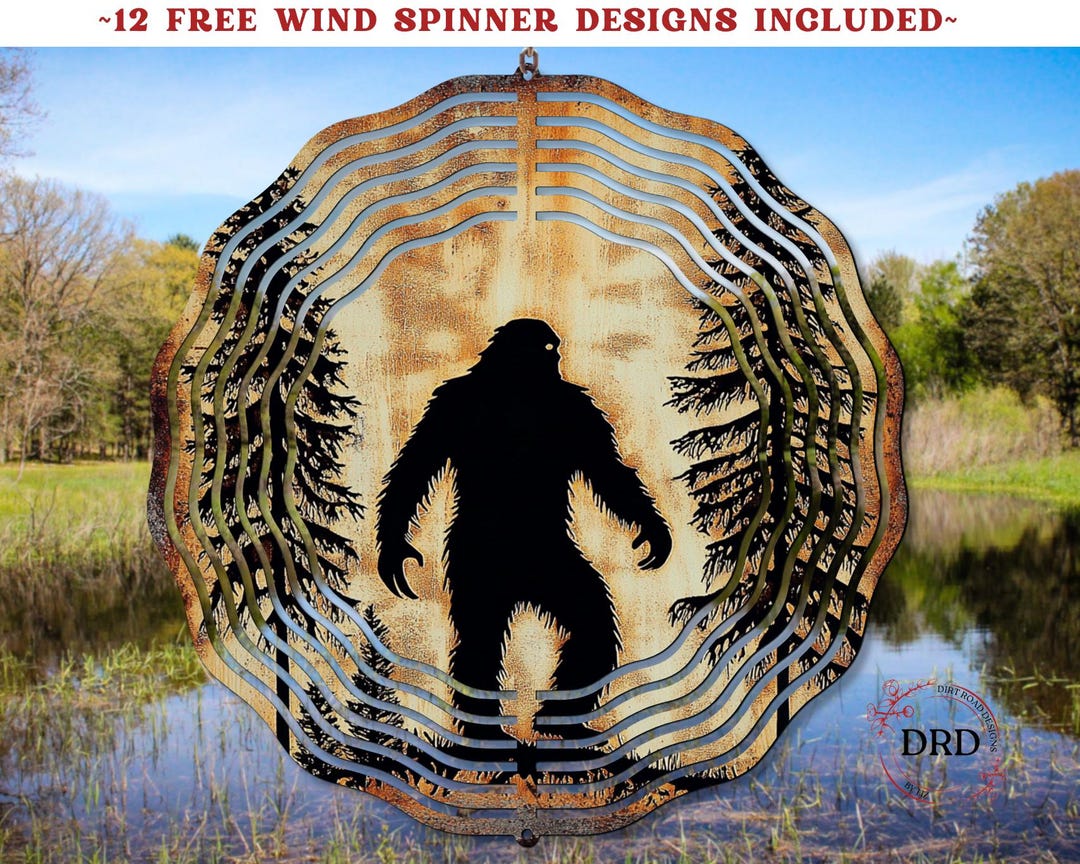 Big Foot Silhouette Wind Spinner Sublimation Design, Sasquatch Png ...