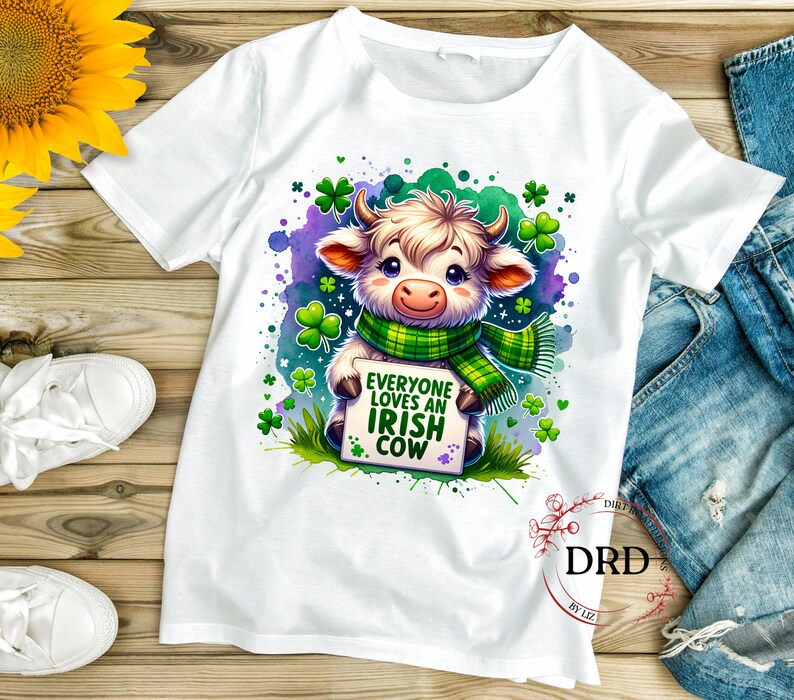 Cute Highland Cow St Patrick's Day Png Sublimation Design, Funny St ...