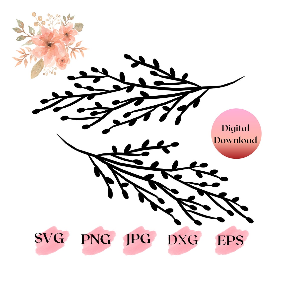 Primitive Berries SVG for Cricut Cutting Machines, Berries Png, Jpg ...