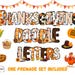Thanksgiving Doodle Png Letters, Alphabet Png Bundle, Doodle Set With ...