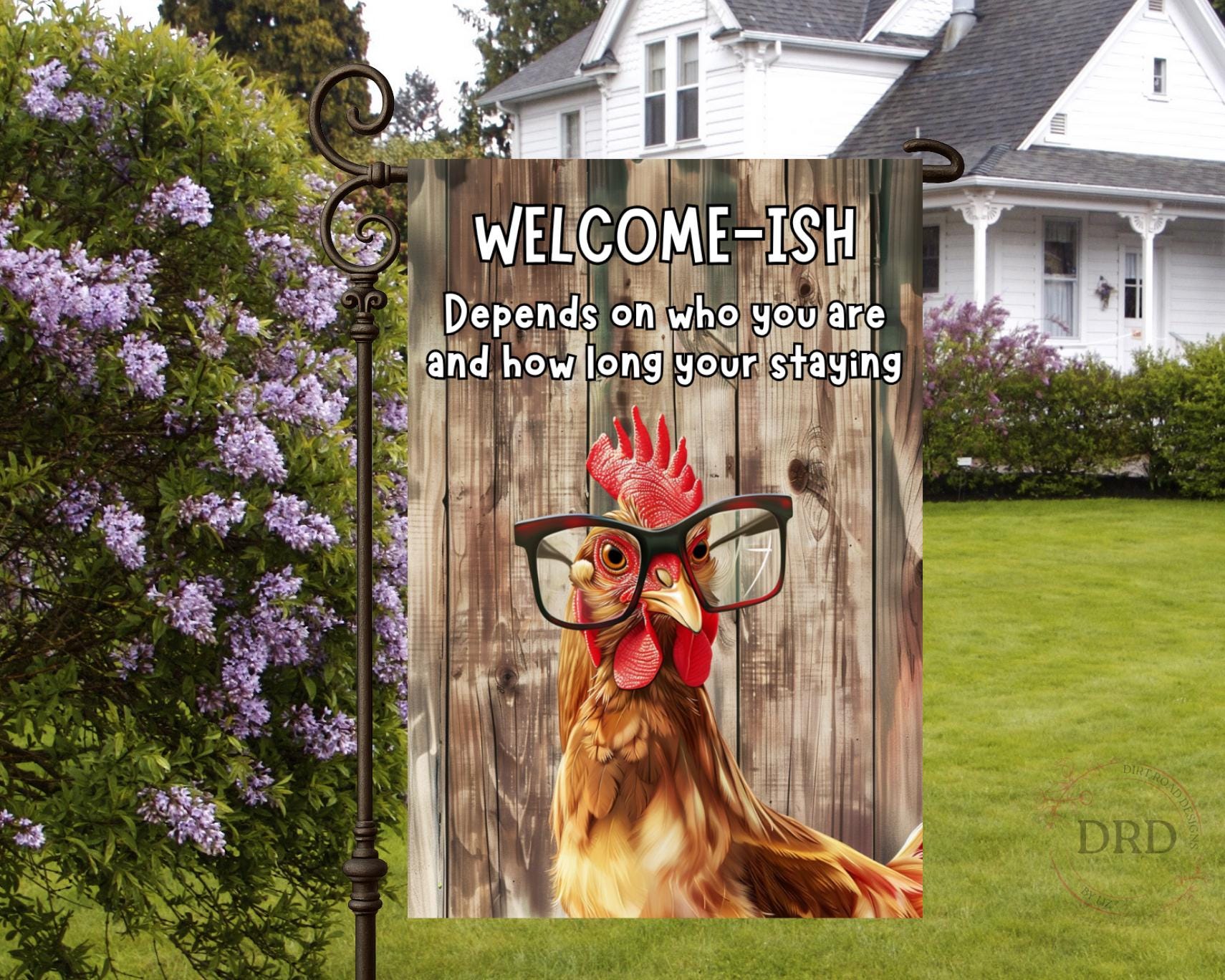 Welcome-ish Chicken Garden Flag PNG, Funny Farmhouse Porch Decor ...