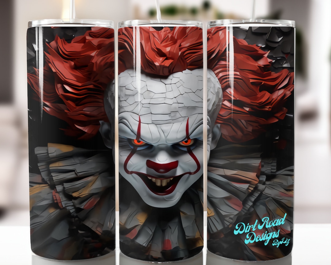 Spooky Pennywise Tumbler Wrap Instant Download Horror Movie Inspired ...