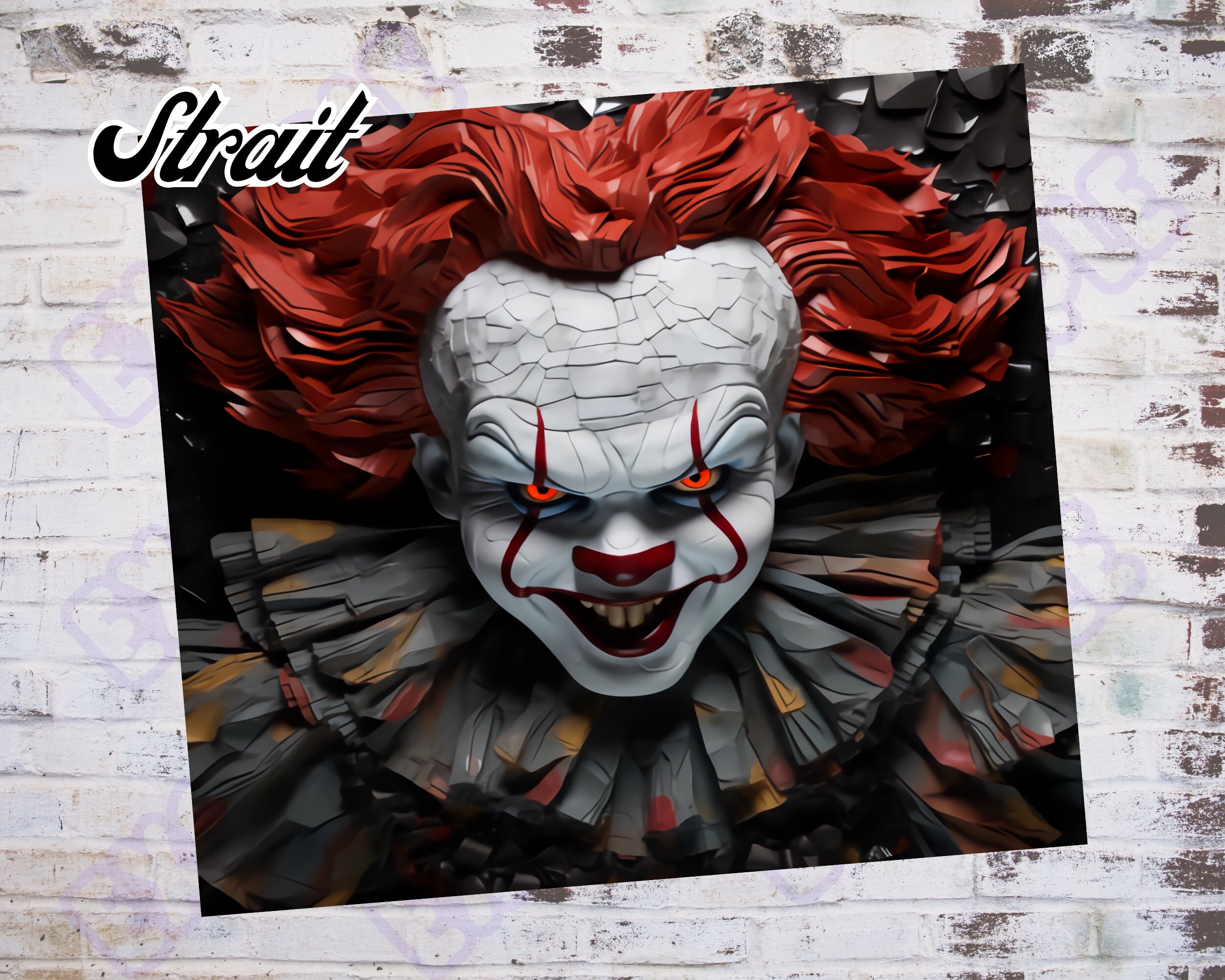 Spooky Pennywise Tumbler Wrap Instant Download Horror Movie Inspired ...