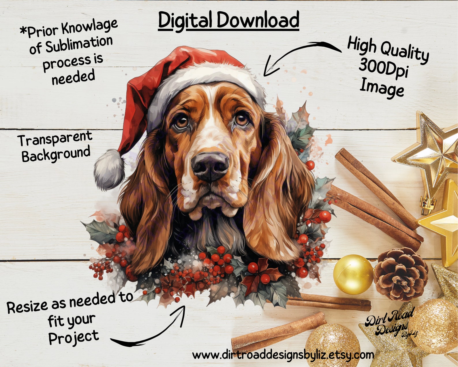 Christmas Dog Clipart Bundle Watercolor Dog Clipart - Etsy