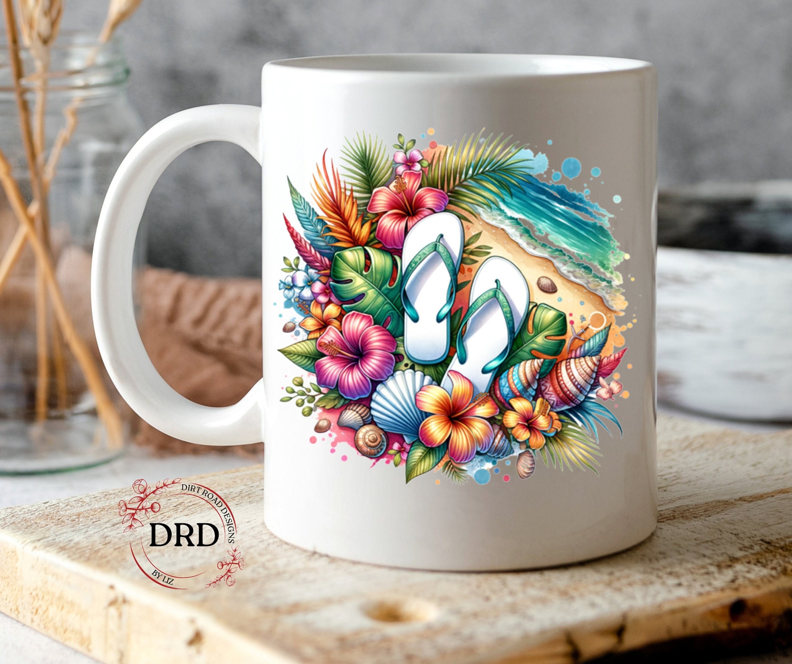 Summer Mug Design, 11oz Mug Design Png, Beach Mug Sublimation Designs ...