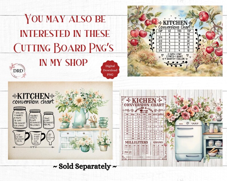 Conversion Chart Cutting Board Sublimation Design, Chicken Cutting ...