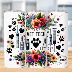 Veterinarian Tech Tumbler Wrap Png 20oz Skinny Sublimation Design ...