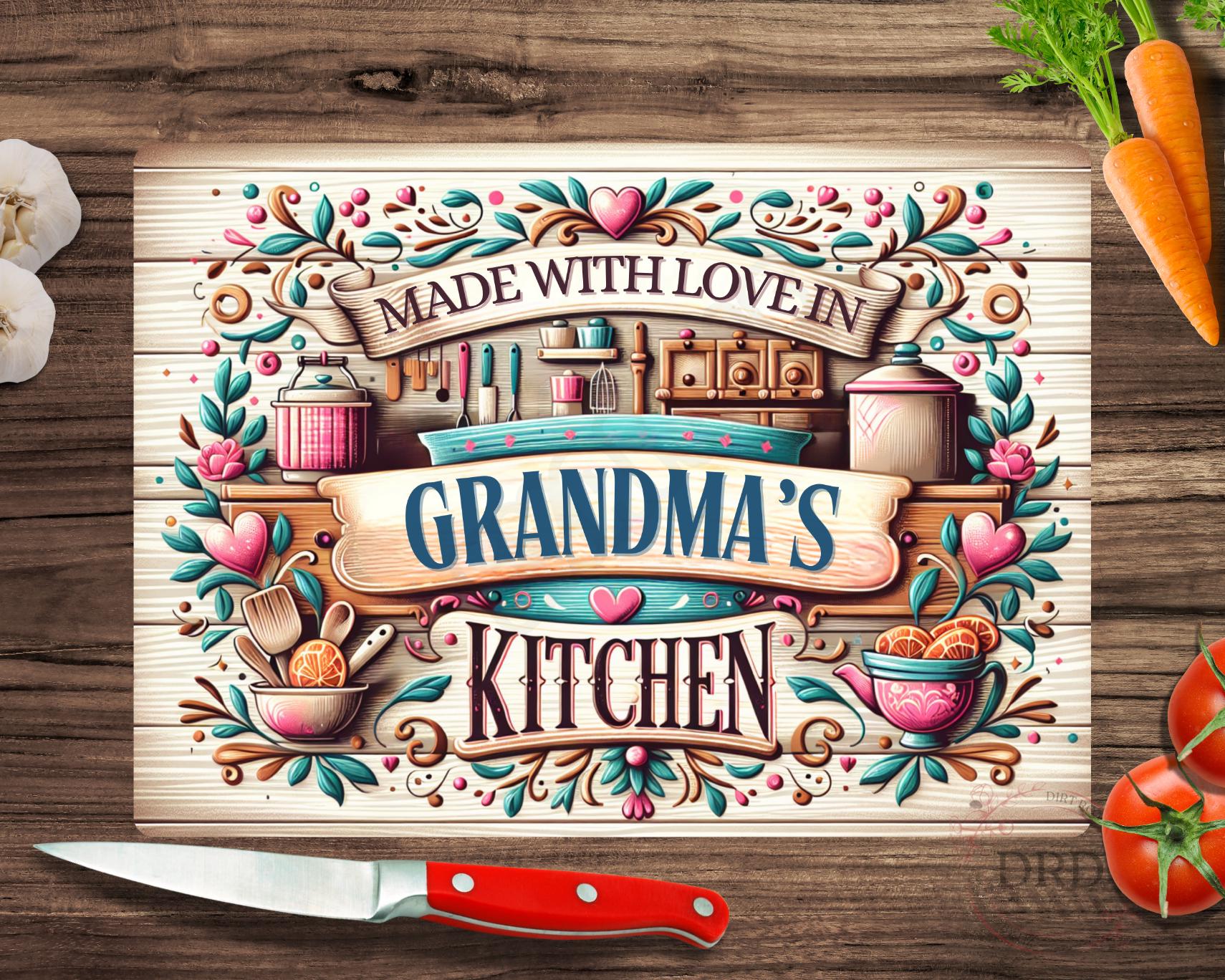 Made With Love in Grandma’s Kitchen Cutting Board PNG, Sweet Farmhouse ...