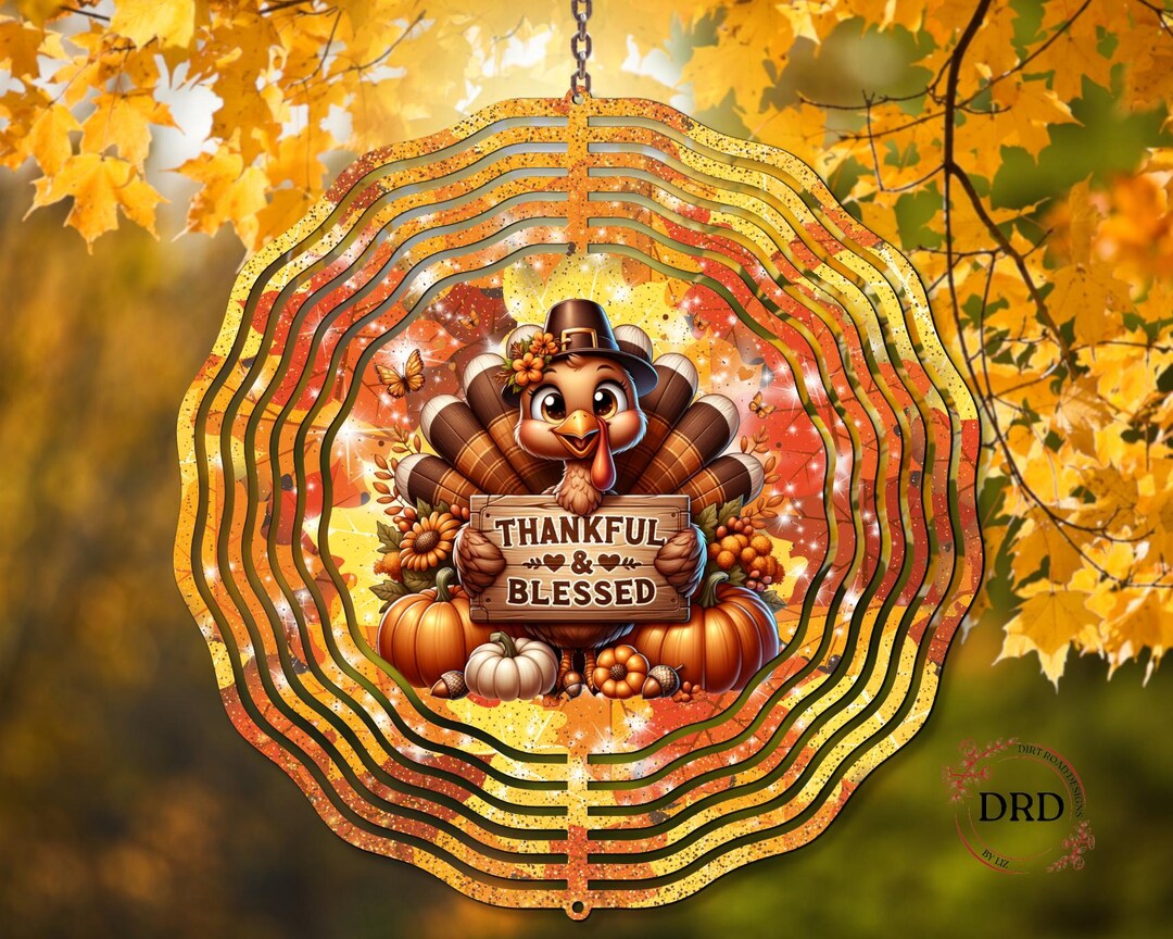 Thanksgiving Turkey Spinner PNG, Cute Fall Turkey Spinner Sublimation ...