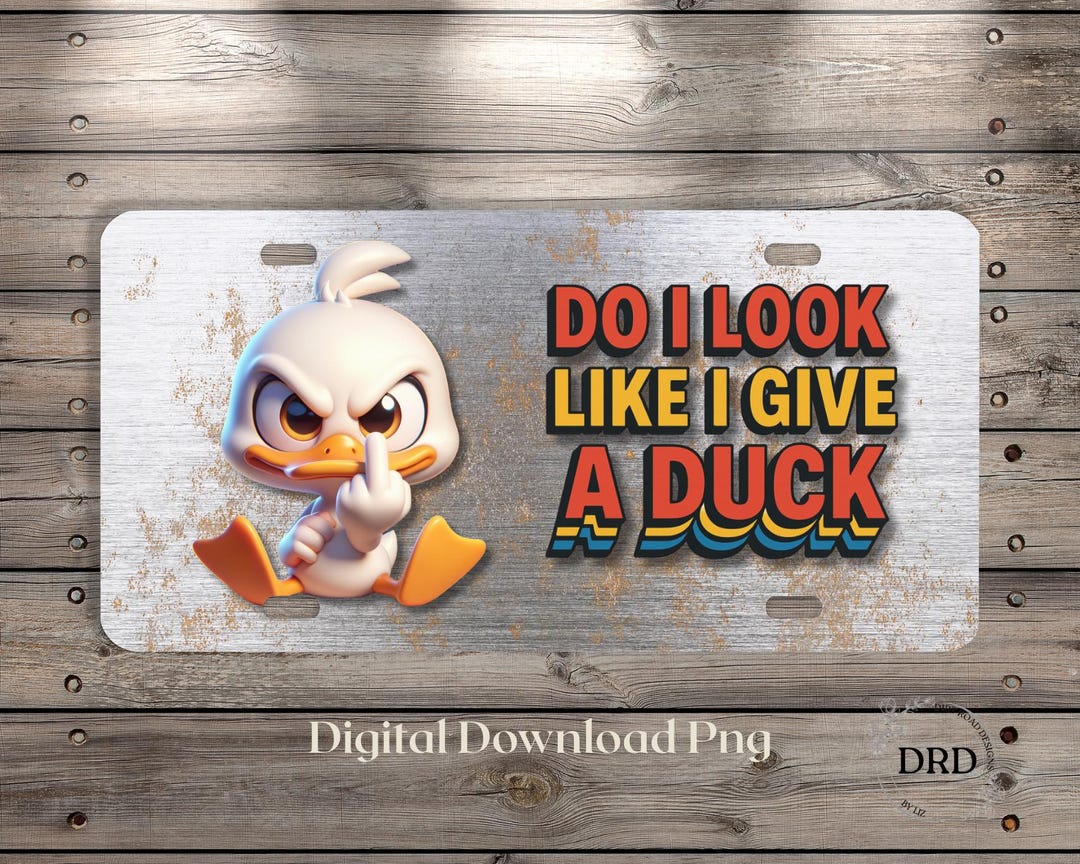 Funny Duck License Plate PNG, Sarcastic License Plate, Do I Look Like I ...