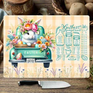 Easter Conversion Chart Cutting Board Sublimation Design, Spring Glass ...