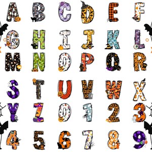 Halloween Doodle Png Letters, Premade Clipart, Halloween Alphabet Png ...