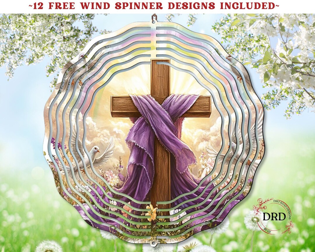 Christian Cross Wind Spinner Png, He Has Risen Png, Easter Cross Wind ...