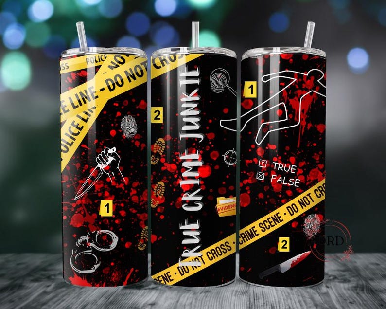 True Crime Tumbler Wrap 20oz Sublimation Tumbler Wrap, True Crime ...